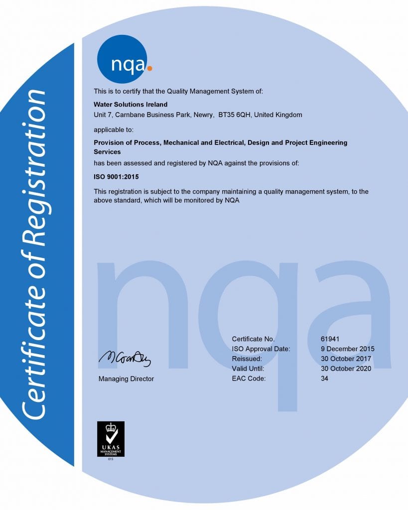 Accreditations - Water Solutions Ireland